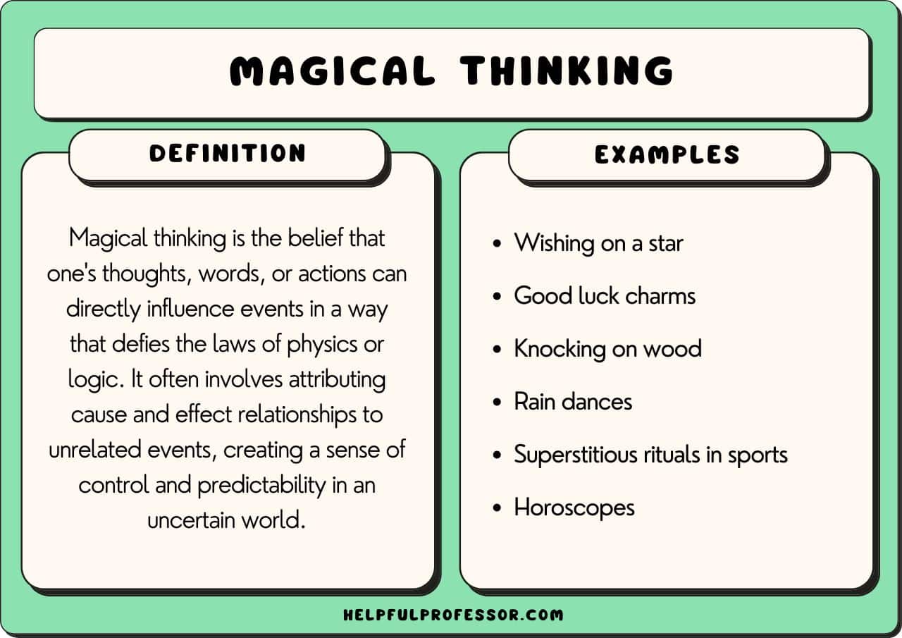 Best to avoid magical thinking, even if you like magic